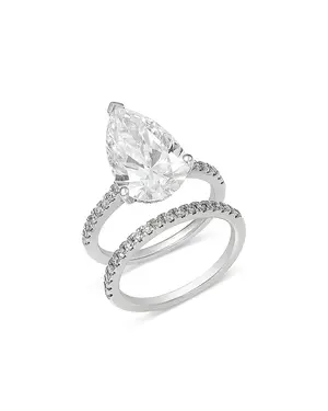 Bloomingdale'S Certified Lab Grown Diamond Pear Bridal Set In 18k Gold, 5.5 Tcw - White