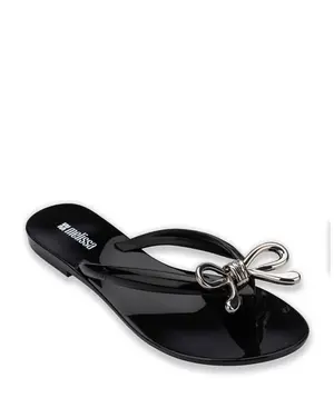 Melissa Harmonic Iris Flip Flop Sandals - Black/silver