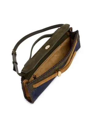 Veronica Beard Dash Suede Clutch Shoulder Bag