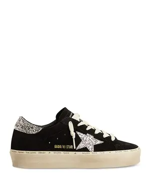 GOLDEN GOOSE Hi Star Suede Sneakers - Black/silver