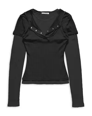 Acne Studios Layered Look Top - Black