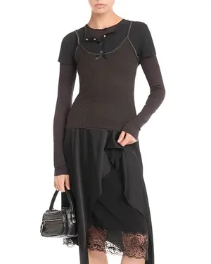 Acne Studios Layered Knit Top - Black