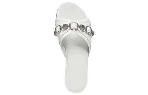 Balenciaga Cagole Sandals In White Arena Lambskin