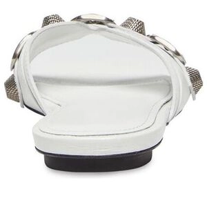 Balenciaga Cagole Sandals In White Arena Lambskin