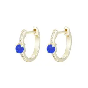 KAMARIA Opal And Crystal Huggie Earrings Indigo - Blue