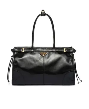 Prada Large Leather Handbag - Black