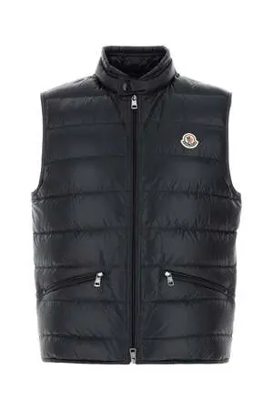 Moncler Navy Nylon Sleeveless Gui Down Jacket - Blue