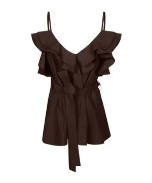 P.a.r.o.s.h Ruffled Belted Blouse