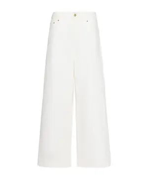 Max Mara Cotton Bull Trousers - White