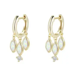 KAMARIA Opal Boho Shaker Huggie Earrings