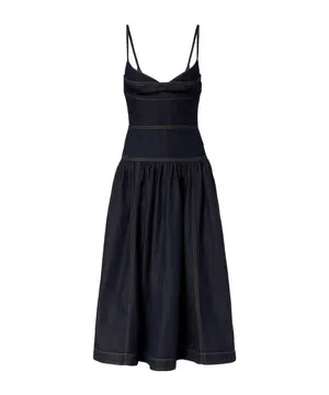 Zimmermann Denim Midi Dress - Black