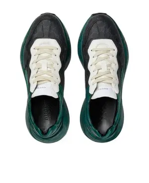 Gucci Gg Rhyton Supreme-canvas Sneakers - Green