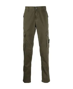 Stone Island Compass Motif Straight-leg Trousers - Brown