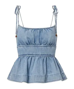 Zimmermann Wanderlust Denim Top - Blue
