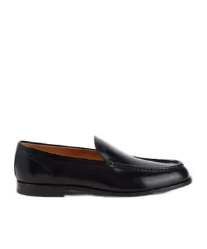 TOD'S Monogram Leather Loafers - Black