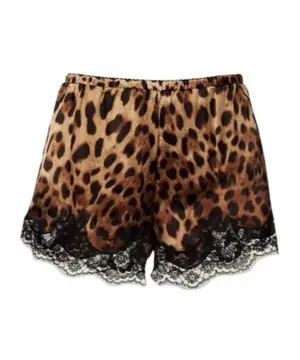 Dolce & Gabbana Leopard-print Silk-blend Shorts - Brown