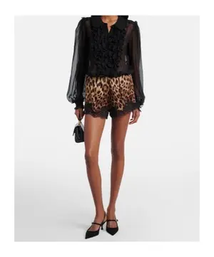 Dolce & Gabbana Leopard-print Silk-blend Shorts