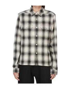 Rick Owens Cropped Plaid Buttoned Overshirt