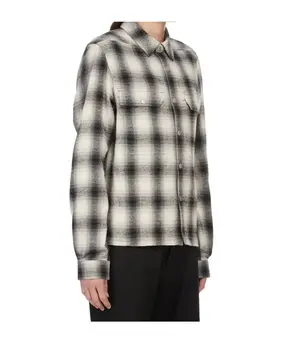 Rick Owens Cropped Plaid Buttoned Overshirt