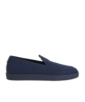 Giorgio Armani Canvas Slip-on Shoes - Black