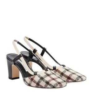 Manolo Blahnik Checked Slingback Pumps