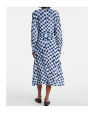 Proenza Schouler Checked Gathered Midi Dress