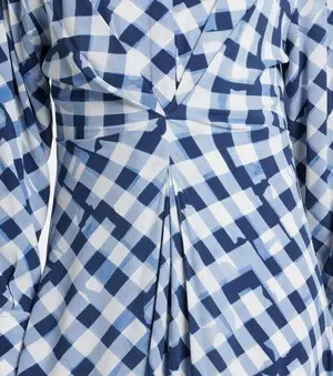 Proenza Schouler Checked Gathered Midi Dress