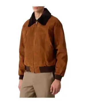 Auralee Shearling-trimmed Suede Aviator Jacket