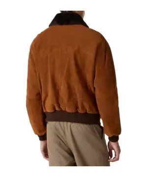 Auralee Shearling-trimmed Suede Aviator Jacket