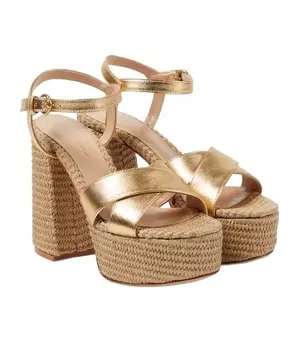 GIANVITO ROSSI Solid Leather Platform Sandals