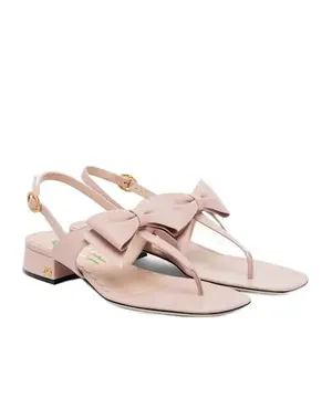 Valentino Garavani Leather Thong Sandals - Pink