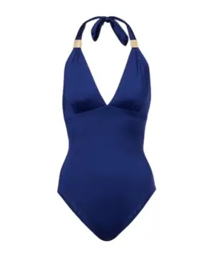 Heidi Klein Beau Soleil Halterneck Swimsuit - Blue