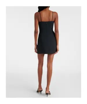 David Koma Feather-trimmed Cady Minidress
