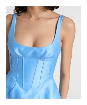 ALEMAIS Donata Floral Taffeta Bustier Dress