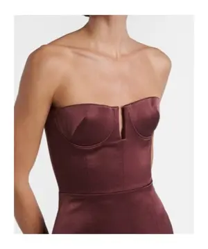 Alex Perry Crêpe Satin Bustier Gown