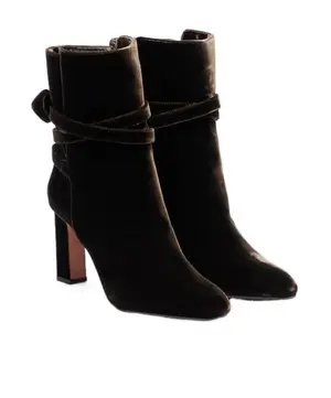 AQUAZZURA Solid-color Velvet Ankle Boots