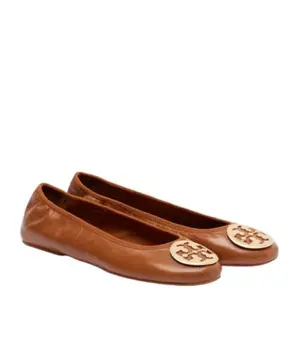 Tory Burch Leather Logo Ballet Flats
