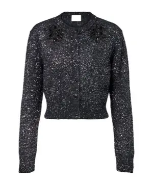 Erdem Embellished Cropped Alpaca-blend Cardigan
