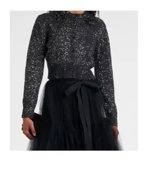 Erdem Embellished Cropped Alpaca-blend Cardigan