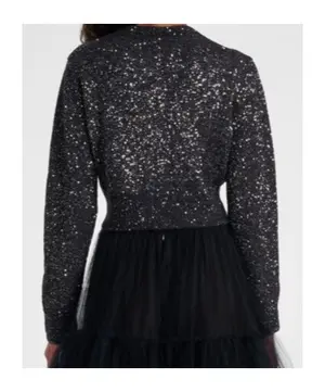 Erdem Embellished Cropped Alpaca-blend Cardigan