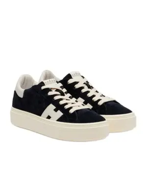 Hogan Color Block Leather Sneakers - Black