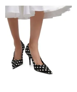 Amina Muaddi Polka Dot High Heels