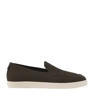 Giorgio Armani Jacquard Slip-on Shoes - Black