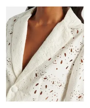 FRAME Paisley Broderie Anglaise Cotton Blazer