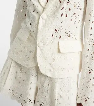 FRAME Paisley Broderie Anglaise Cotton Blazer