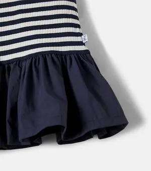 IL GUFO Ribbed-knit Striped Cotton-blend Dress