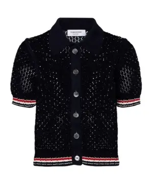 Thom Browne Openwork Cardigan - Black