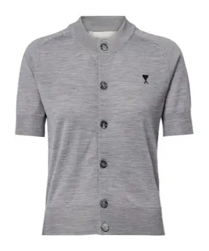 AMI Paris Wool Cardigan - Gray