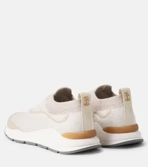 Brunello Cucinelli Logo Knitted Slip-on Sneakers