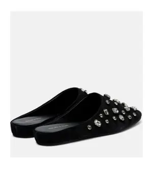 Veronica Beard Narcisa Crystal-embellished Suede Mules